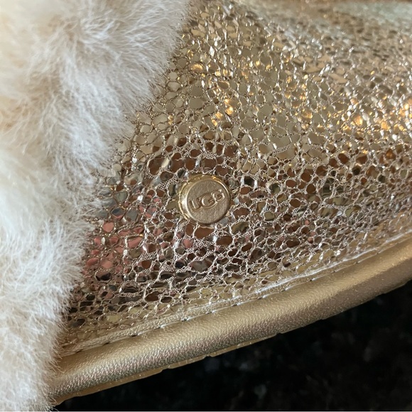 UGG | Shoes | New Ugg Scuffette Ii Metallic Sparkle Soft Gold Slippers ...